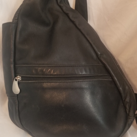 Ameribag | Bags | Ameribag Black Leather Sling Crossbody Bag | Poshmark